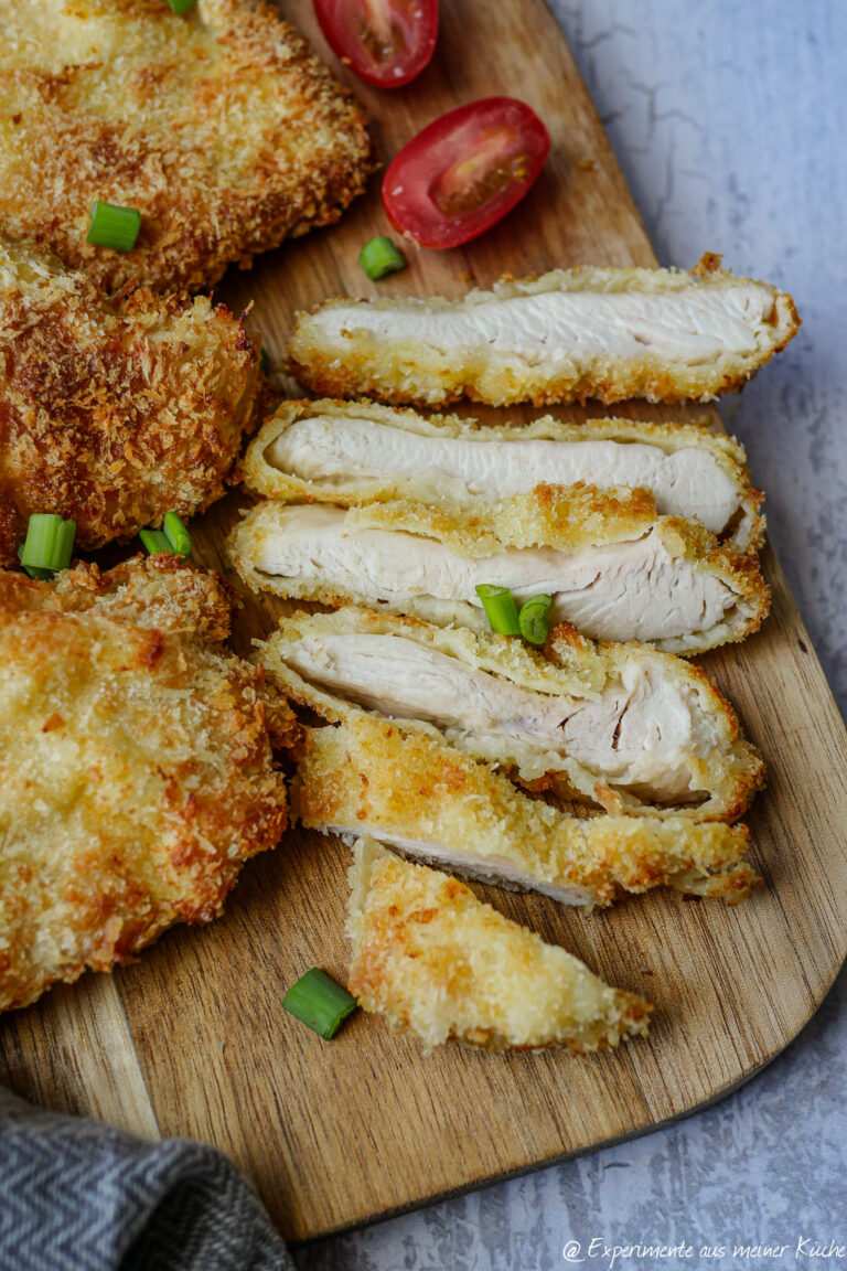 Hähnchenschnitzel aus der Heißluftfritteuse - knusprig und saftig